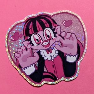 Fang-tastic Sticker | Daughter of Dracula Glitter Holo Sticker - Etsy