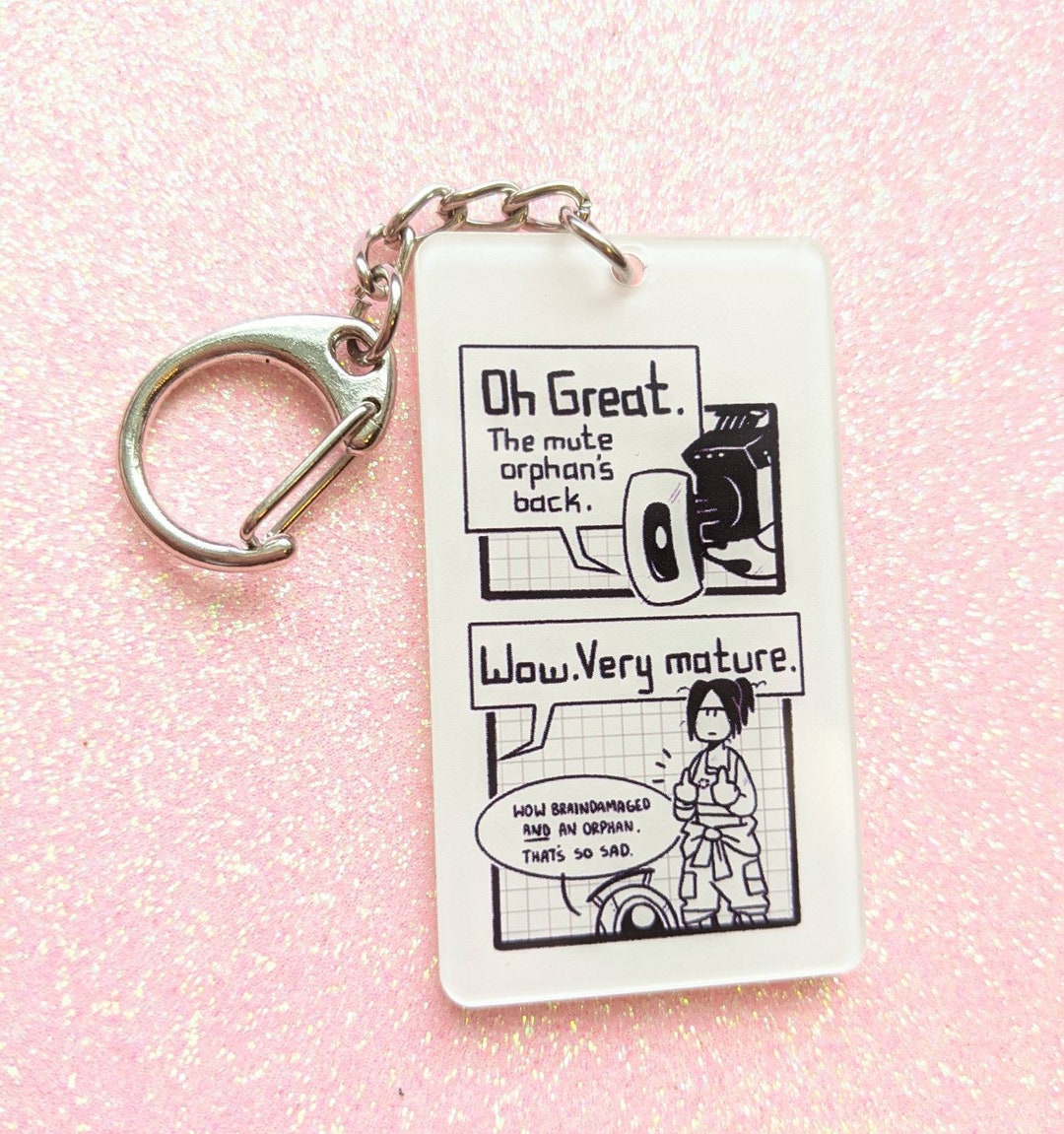 Rude Orphan Portal 2 Video Game Inspired Acrylic Keychain - Etsy