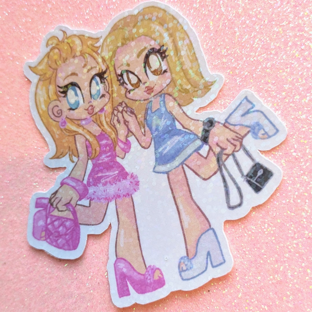 Romy and Michele | Movie Parody Holographic Glitter Sticker - Etsy