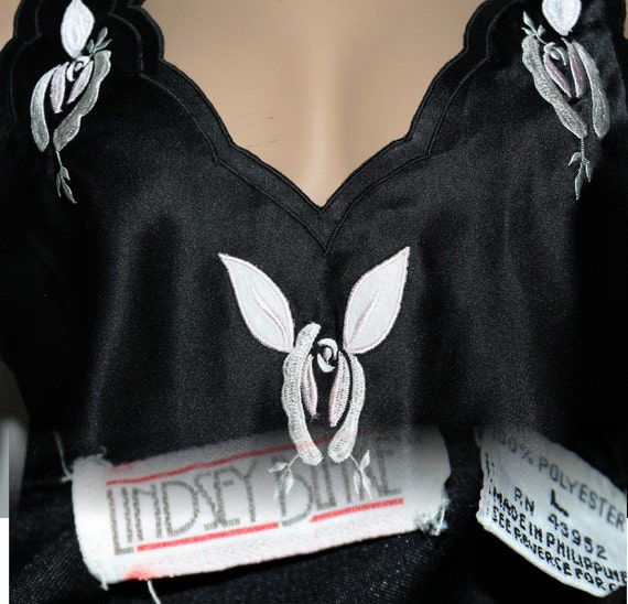 Vintage 1990's Lingerie// Black Lingerie set // Polye… - Gem