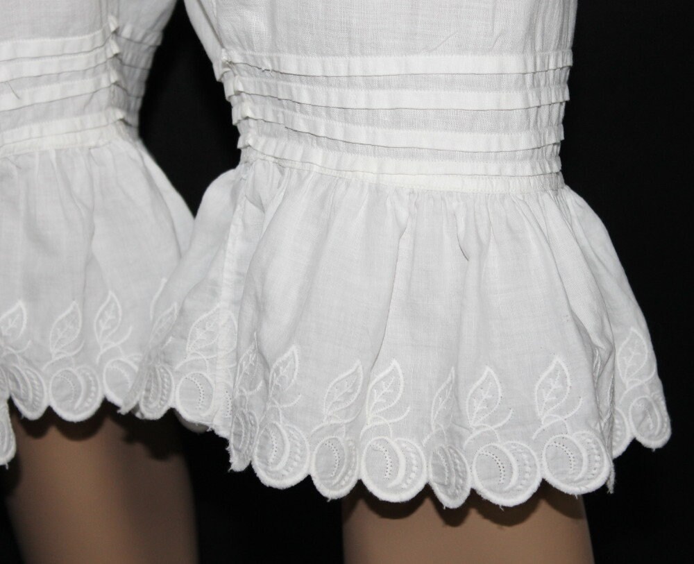 Vintage 1800's Bloomers// White//embroidered //open Crotch Bloomers ...