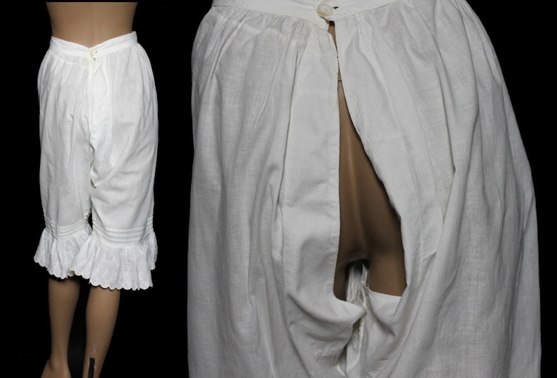 Vintage 1800's Bloomers// White//embroidered //open Crotch Bloomers ...