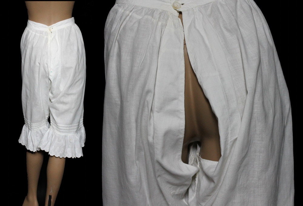 Vintage 1800's Bloomers// White//embroidered //open Crotch Bloomers ...