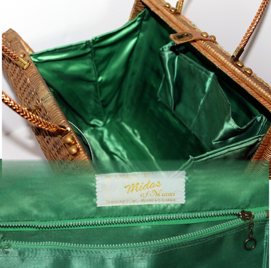 Vintage Purse// Original Midas of Miami // Beaded// Victorian Graphic ...