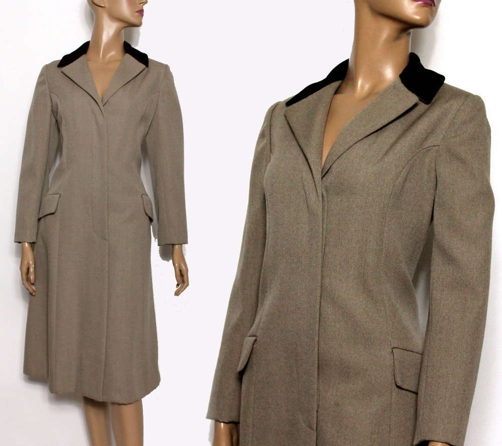 Vintage 1950s Coat - Tailored Wool Fully Lined Hidden Button Closure ...