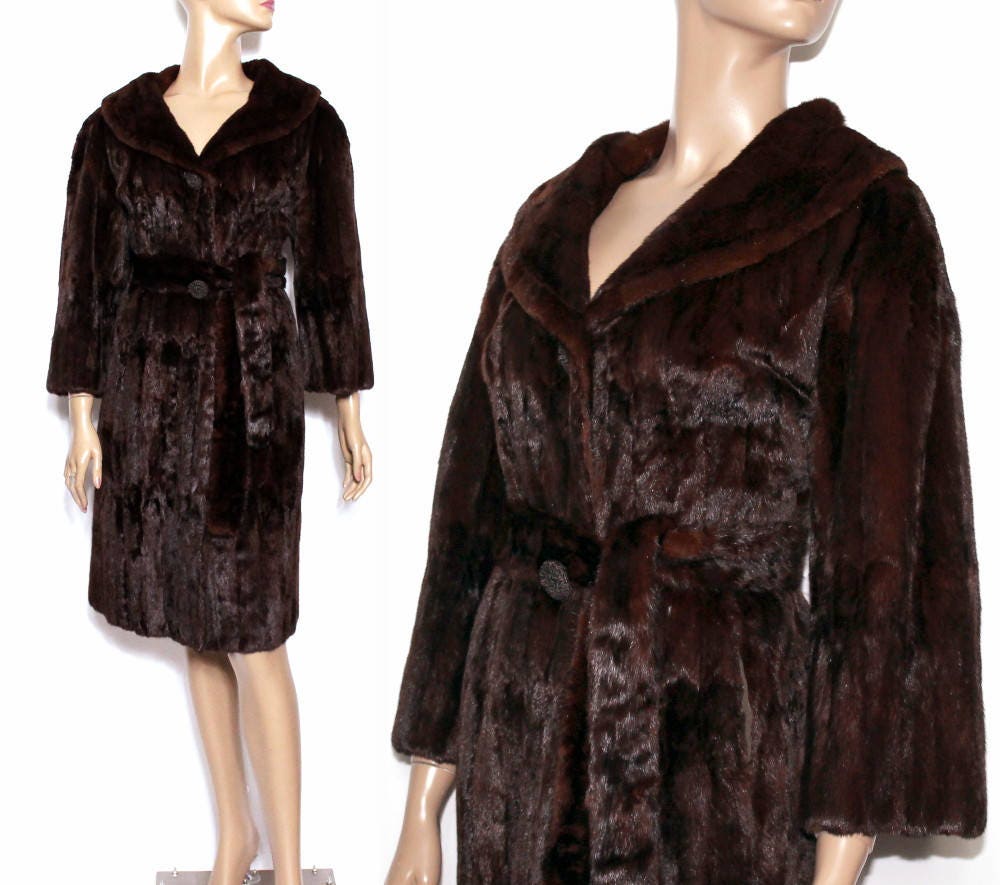Vintage Mink Coat //50s Full Length Mink Coat//auburn Mink - Etsy