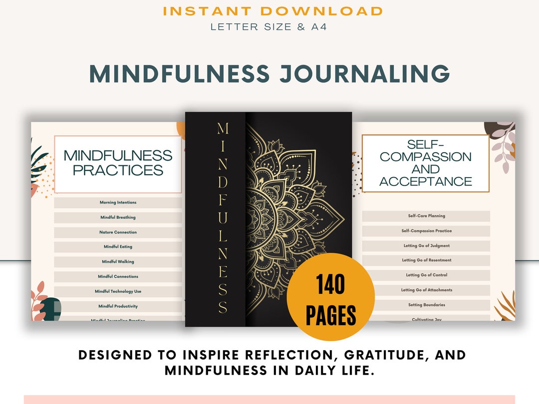 Mindfulness Journaling Printable Prompts, Mindfulness Practice ...