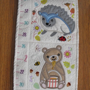 Growth Chart Quilted Kids Growth Chart Appliqued Growth Chart Birthday ...