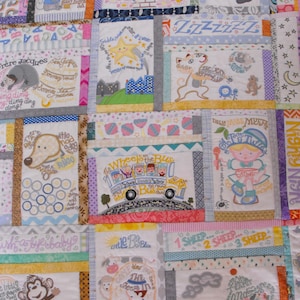 Baby Quilt Machine Embroidered Baby Quilt Appliqued Nursery Rhyme Quilt ...