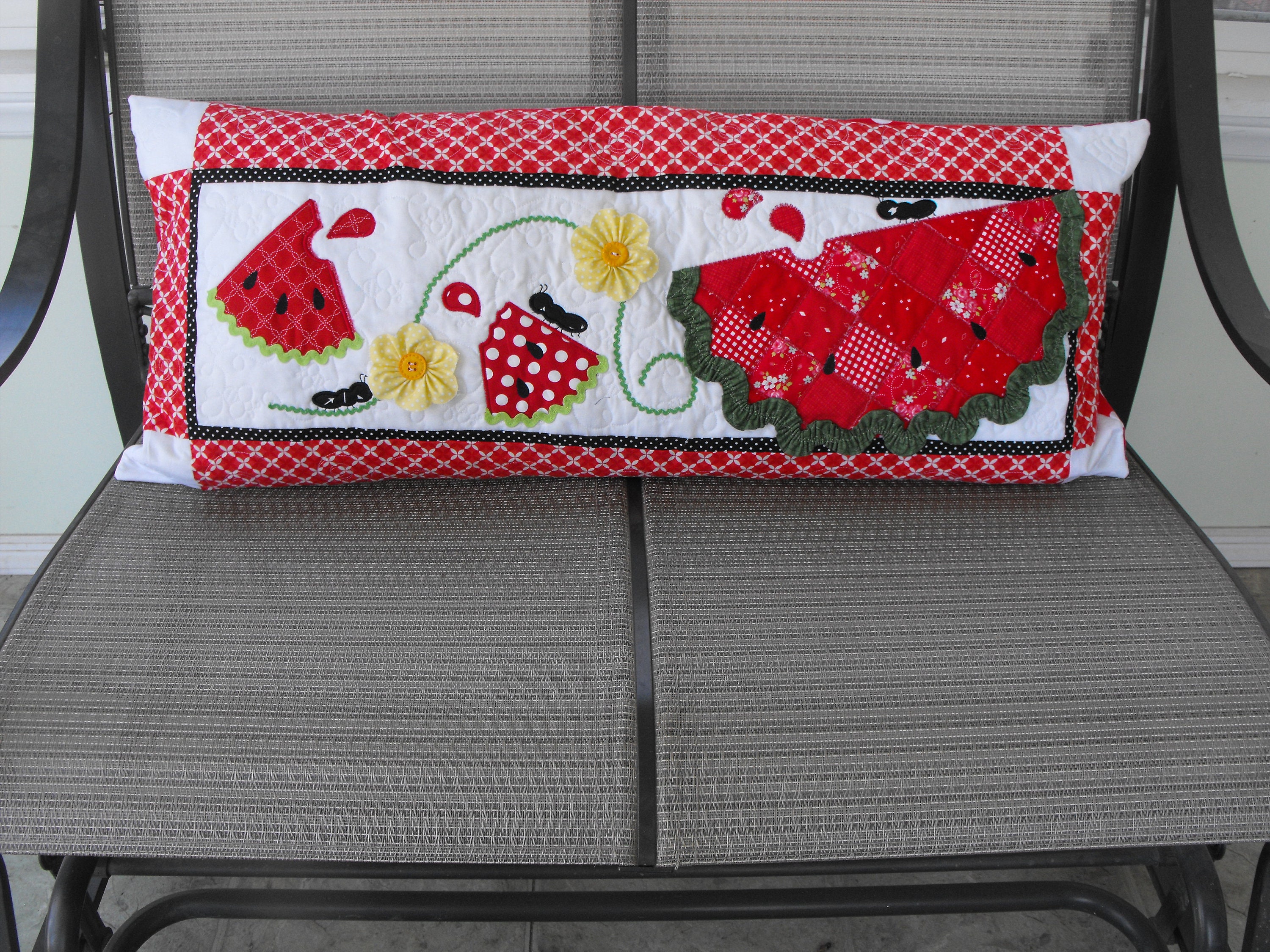 Slice of Summer Watermelon Bench Pillow Spring Bench Pillow, Bench ...