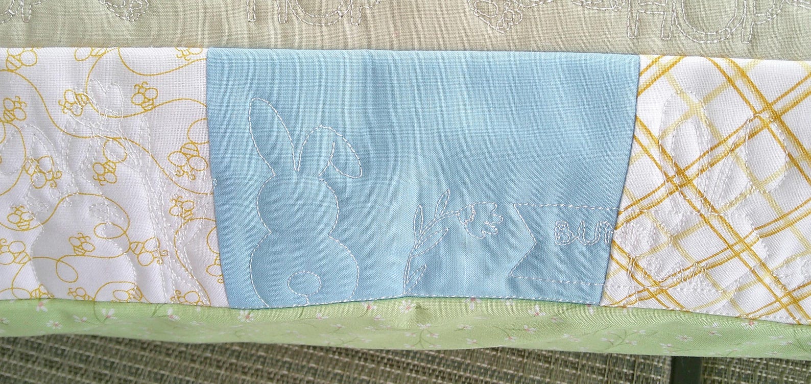 Bench Pillow Hoppin Down the Bunny Trail Pillow Kimberbell Pillow Cover ...