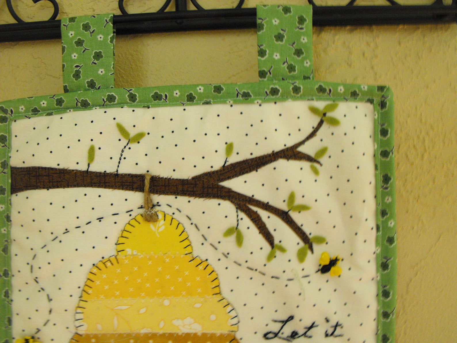 Embroidered Wall Hanging, Appliqued Wall Hanging, Embroidered Banner ...
