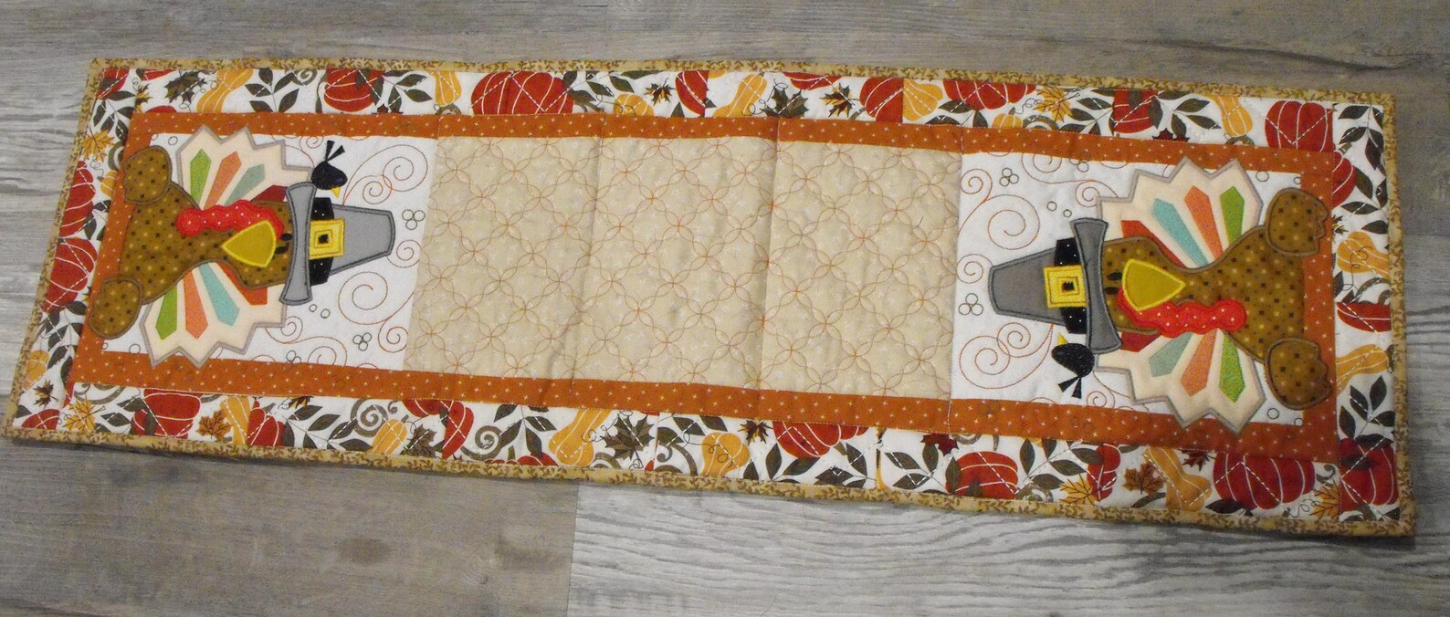 Turkey Table Runner, Quilted Table Runner, Embroidered Table Runner ...