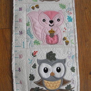 Growth Chart Quilted Kids Growth Chart Appliqued Growth Chart Birthday ...