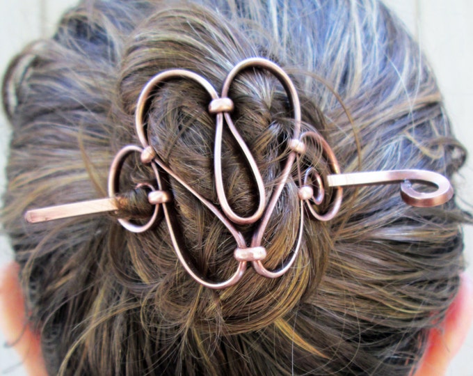 Copper Hair Piece With Stick, for Buns and Updos - Etsy