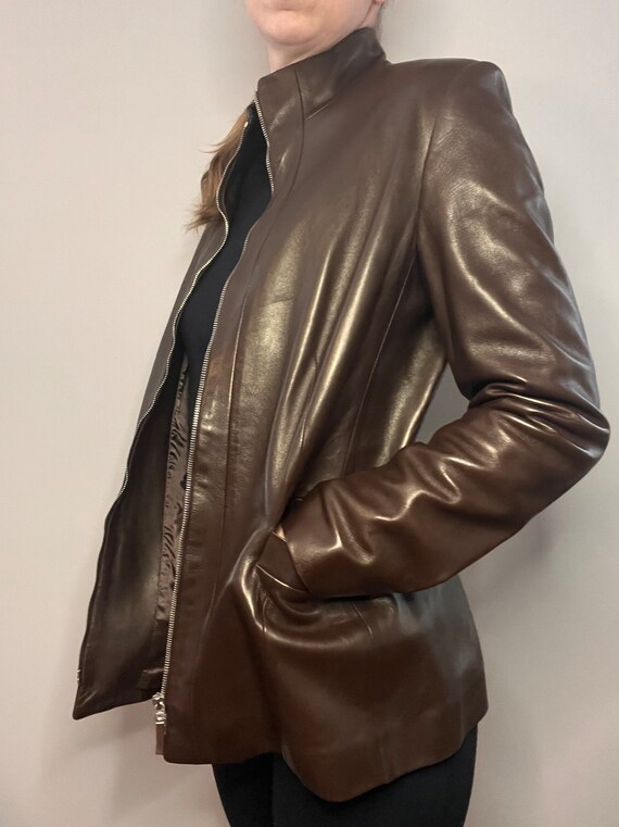 Vintage Brown Lightweight Leather Jacket - Gem
