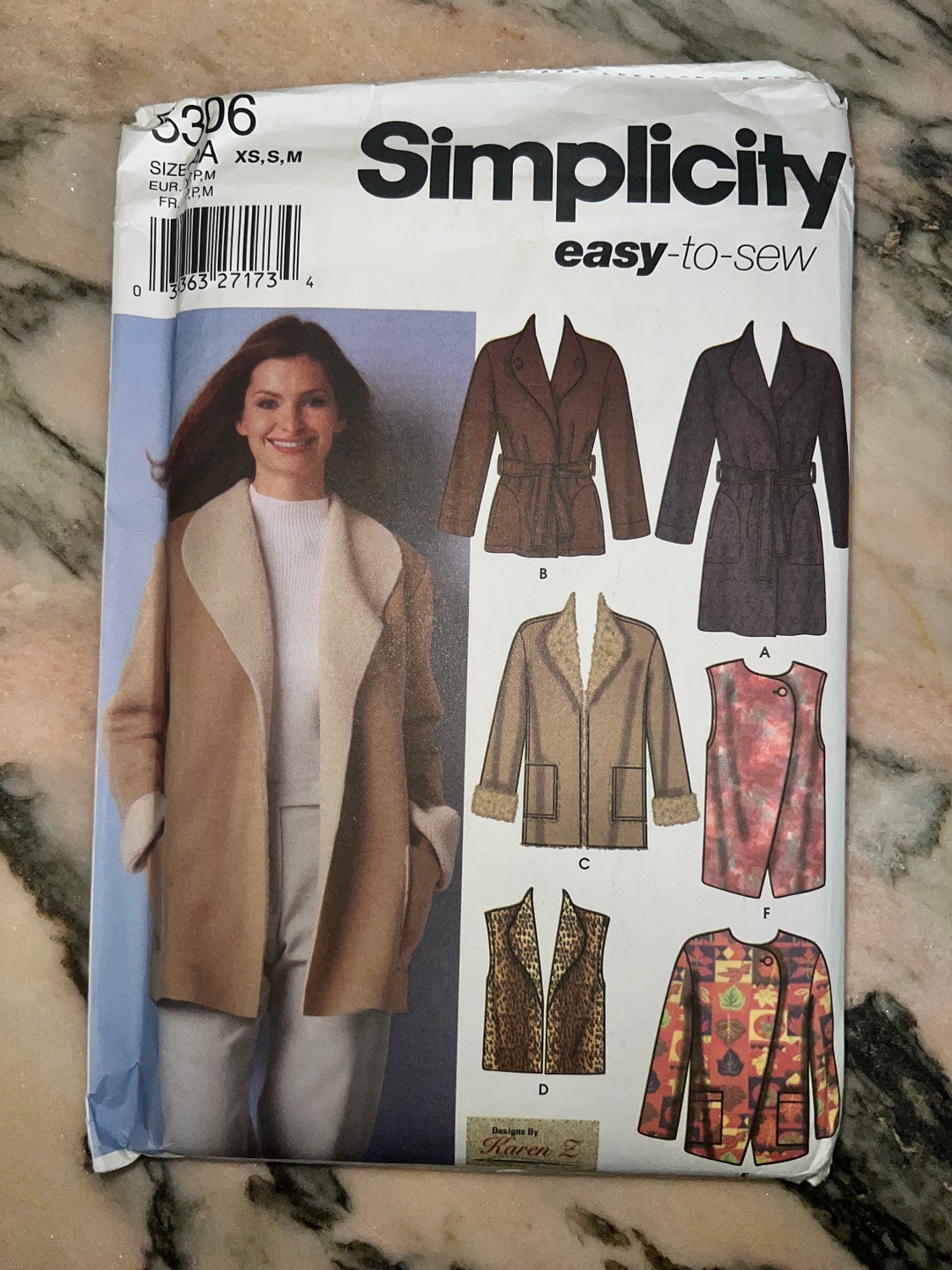 Simplicity Coat, Jacket, Vest Pattern 5306 - Etsy