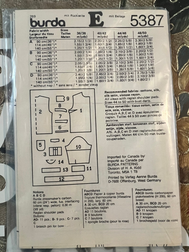 Burda 5387 Blouse Pattern - Etsy