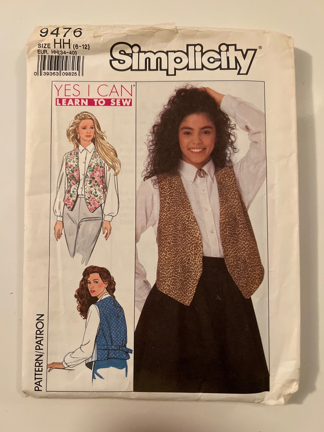 Vintage Simplicity Vest Pattern - Etsy