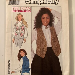 Vintage Simplicity Vest Pattern - Etsy
