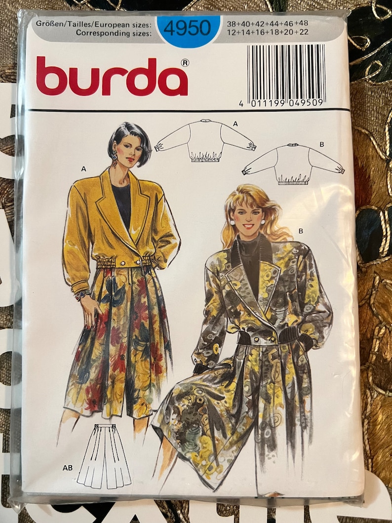Burda 4950 Jacket and Goucho Pant Pattern - Etsy