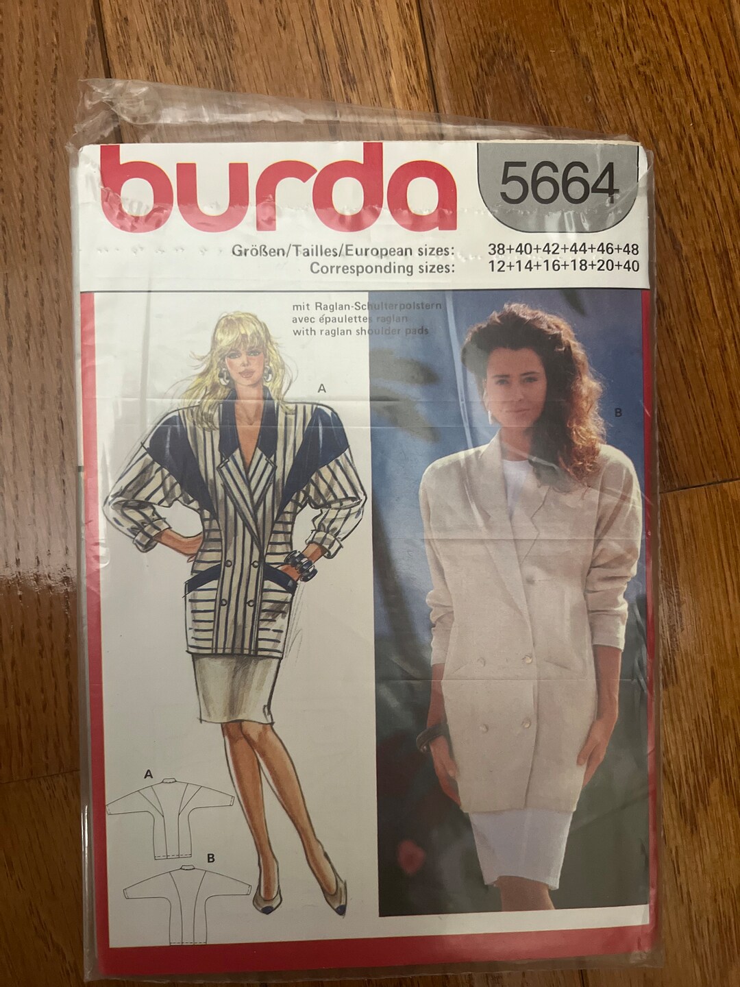 Burda 80s Jacket Paper Pattern 5664 - Etsy