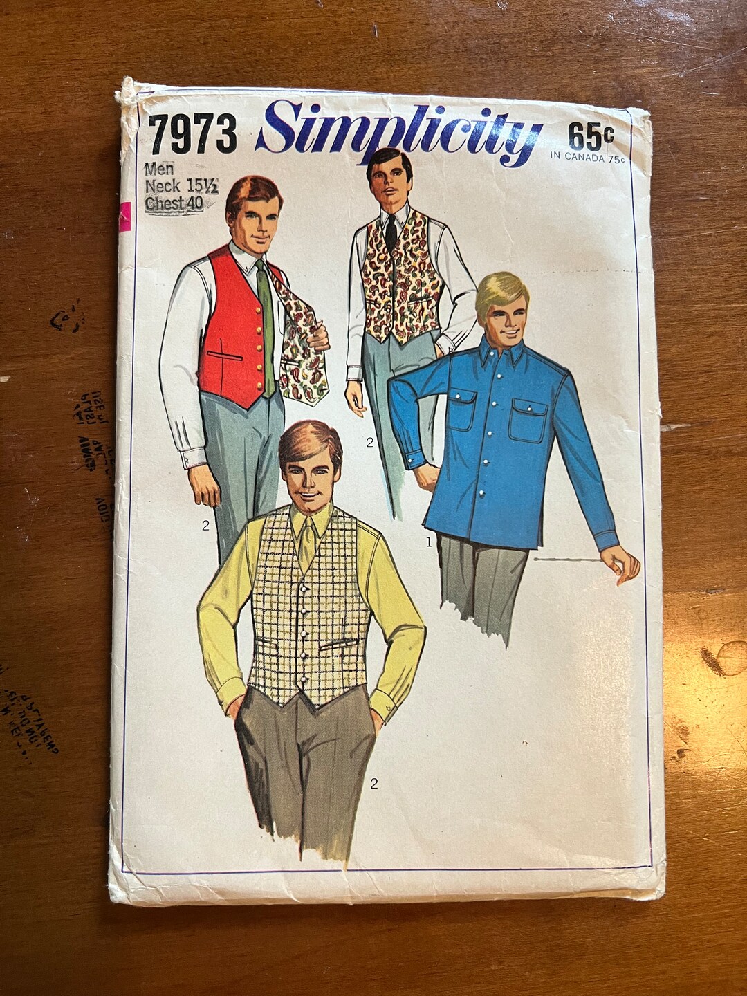 Vintage Simplicity Mens Shirt and Vest Pattern - Etsy