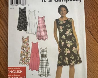 Uncut Vintage Simplicity Sewing Pattern 7541 Summer Dress Size XS XL ...