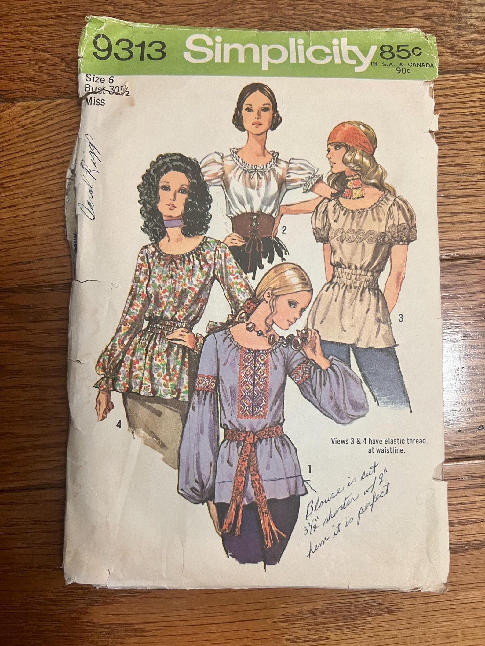1971 Simplicity Boho Top Pattern 9313 - Etsy