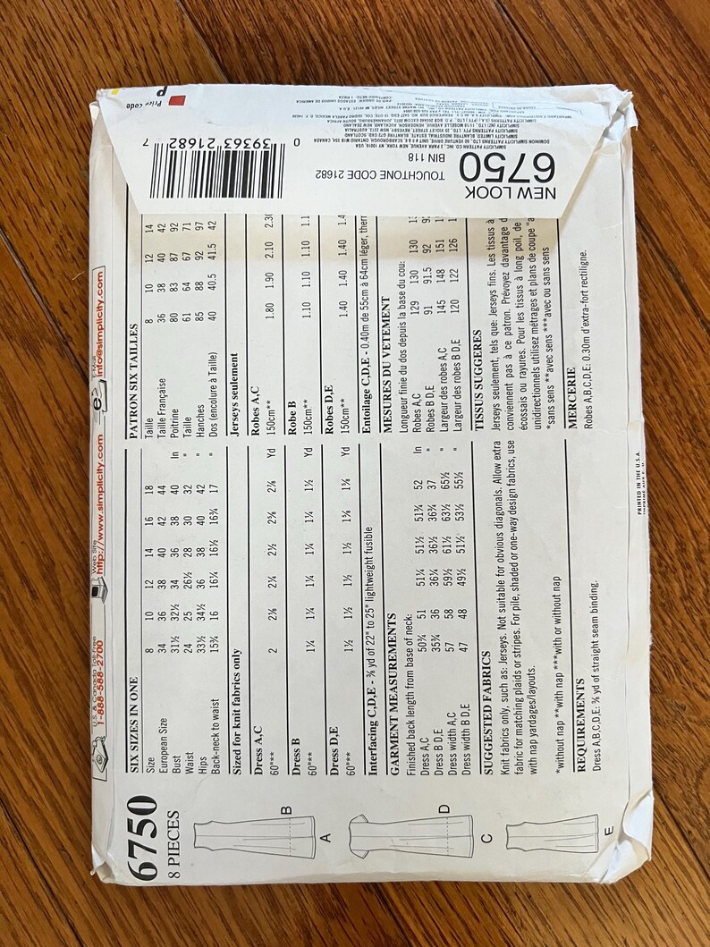 New Look Easy Dress Pattern 6750 - Etsy