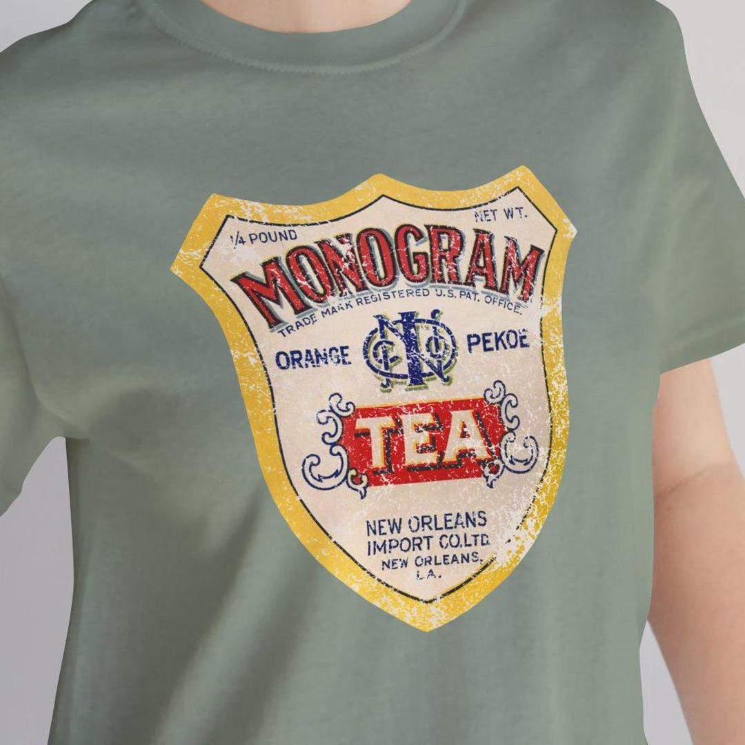 Vintage TEA Label Monogram Distress Look T-shirt Unisex Jersey Short ...