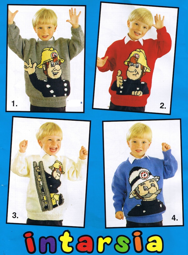 Fireman Sam Jumper Knitting Pattern - Etsy