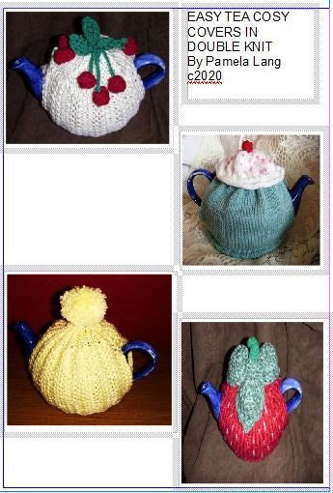 EASY TEA COSY Knitting Patterns in Double Knit - 4 Easy Tea Cosy Covers ...