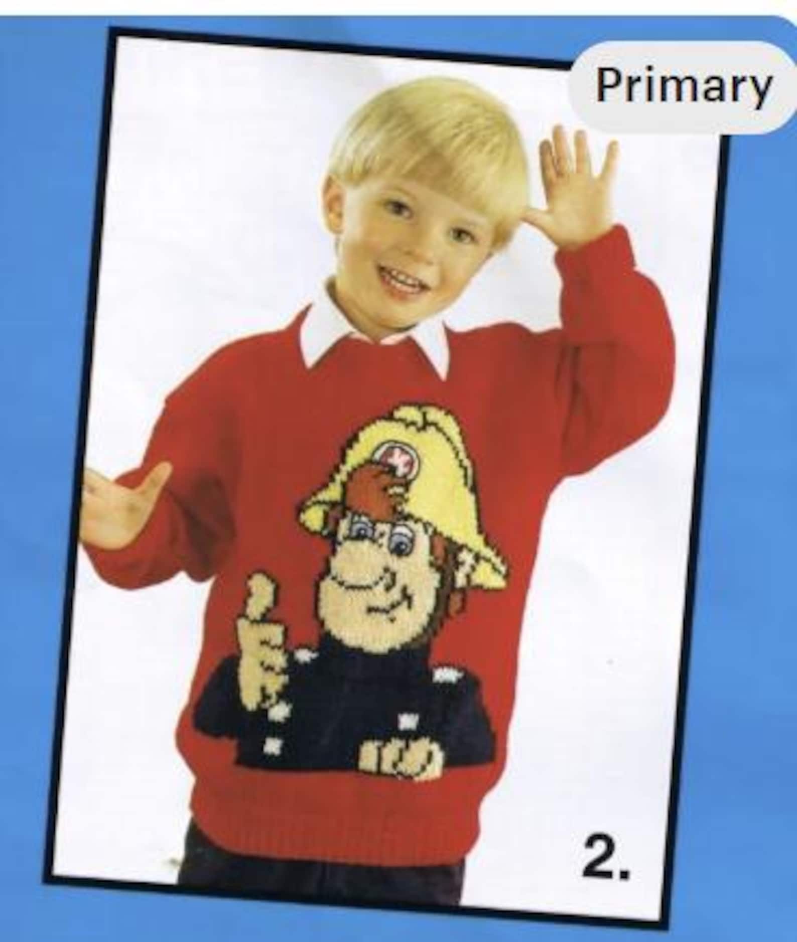 Fireman Sam Jumper Knitting Pattern Pdf Knitting Pattern for Jumper for ...