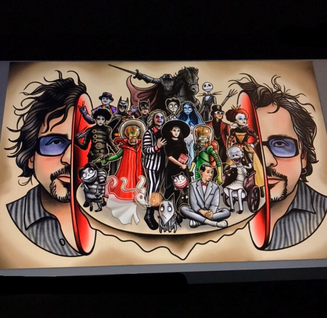 Tim Burton Big Head Art Print 11x17 - Etsy