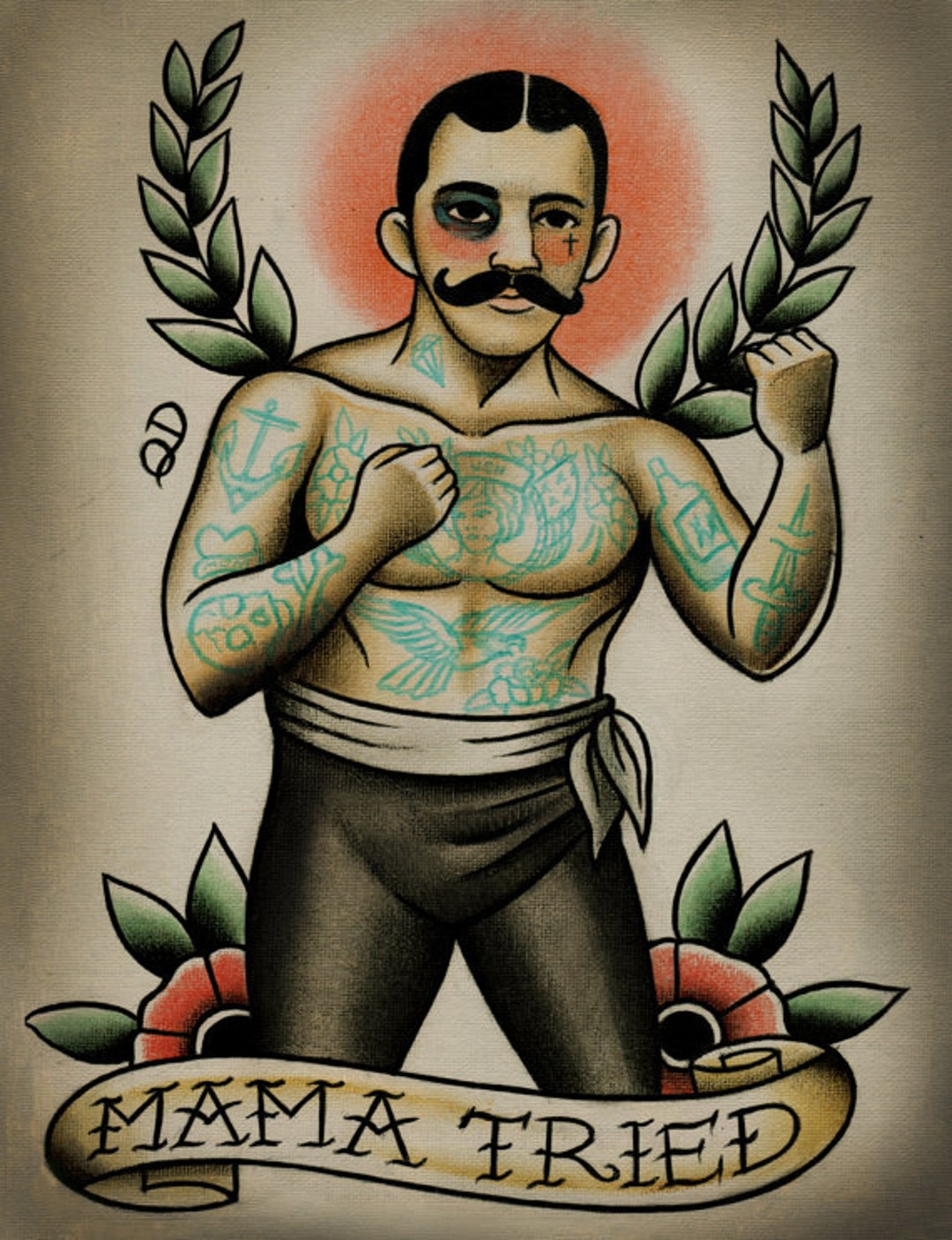Mama Tried Boxer Tattoo Print - Etsy