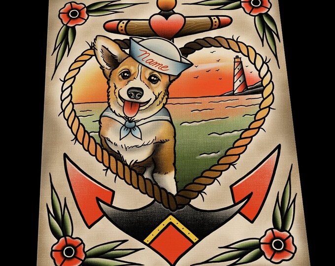 Old School Flapper Tattoo Flash - Etsy
