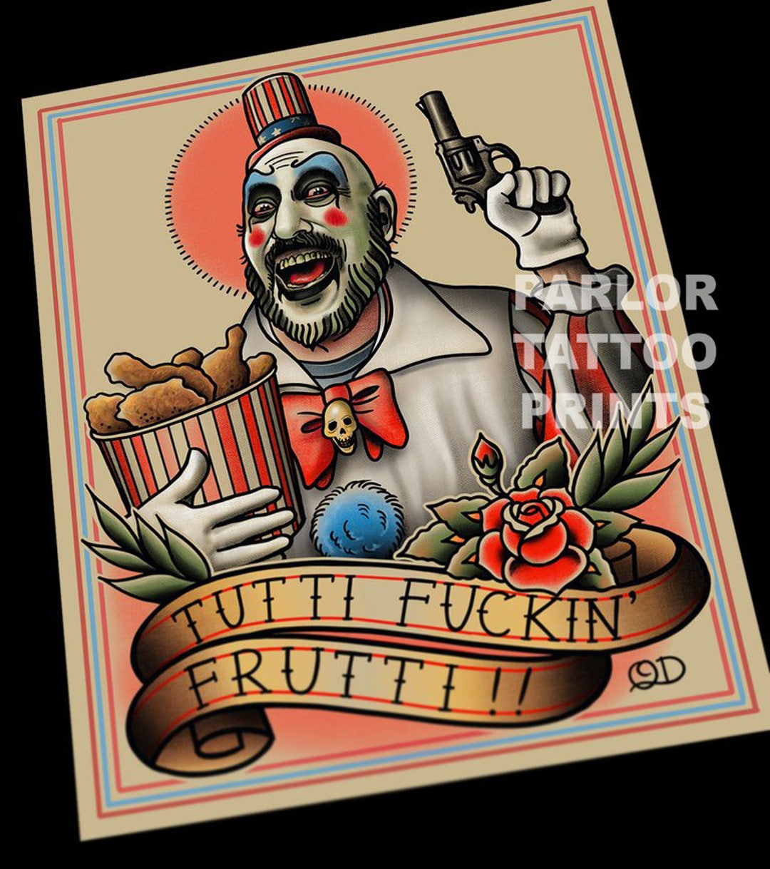 Captain Spaulding Tattoo Flash Art Print - Etsy UK