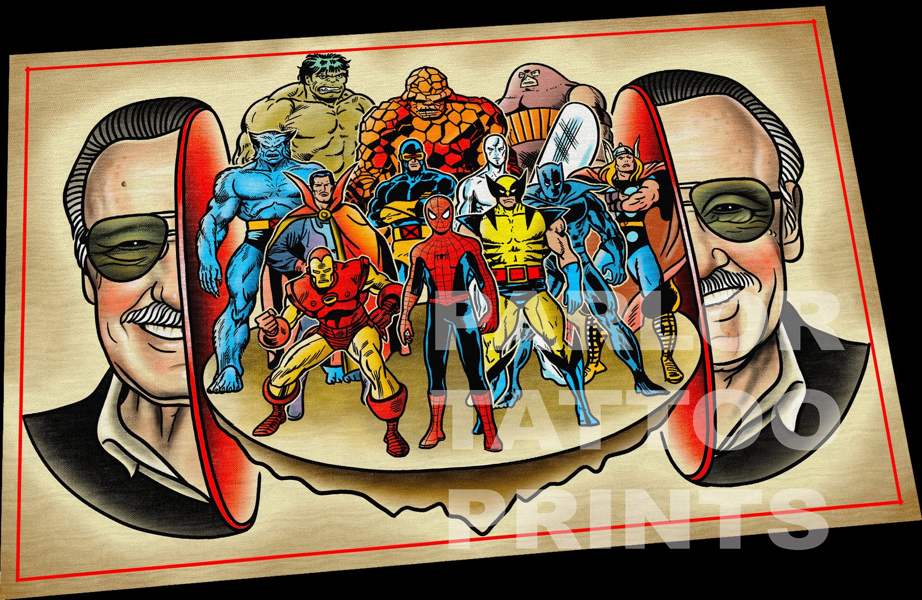 Stan Lee Tattoo - Etsy