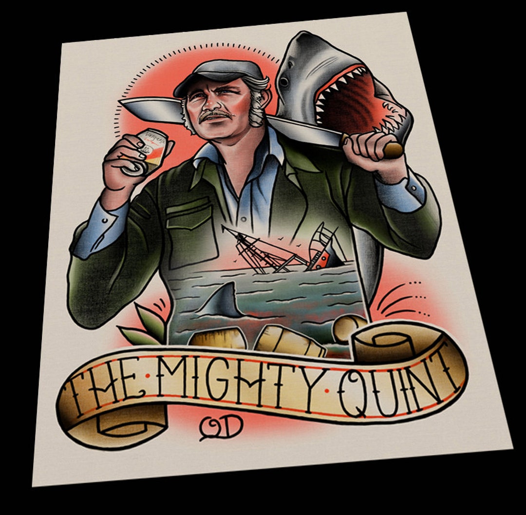 The Mighty Quint Tattoo Print - Etsy