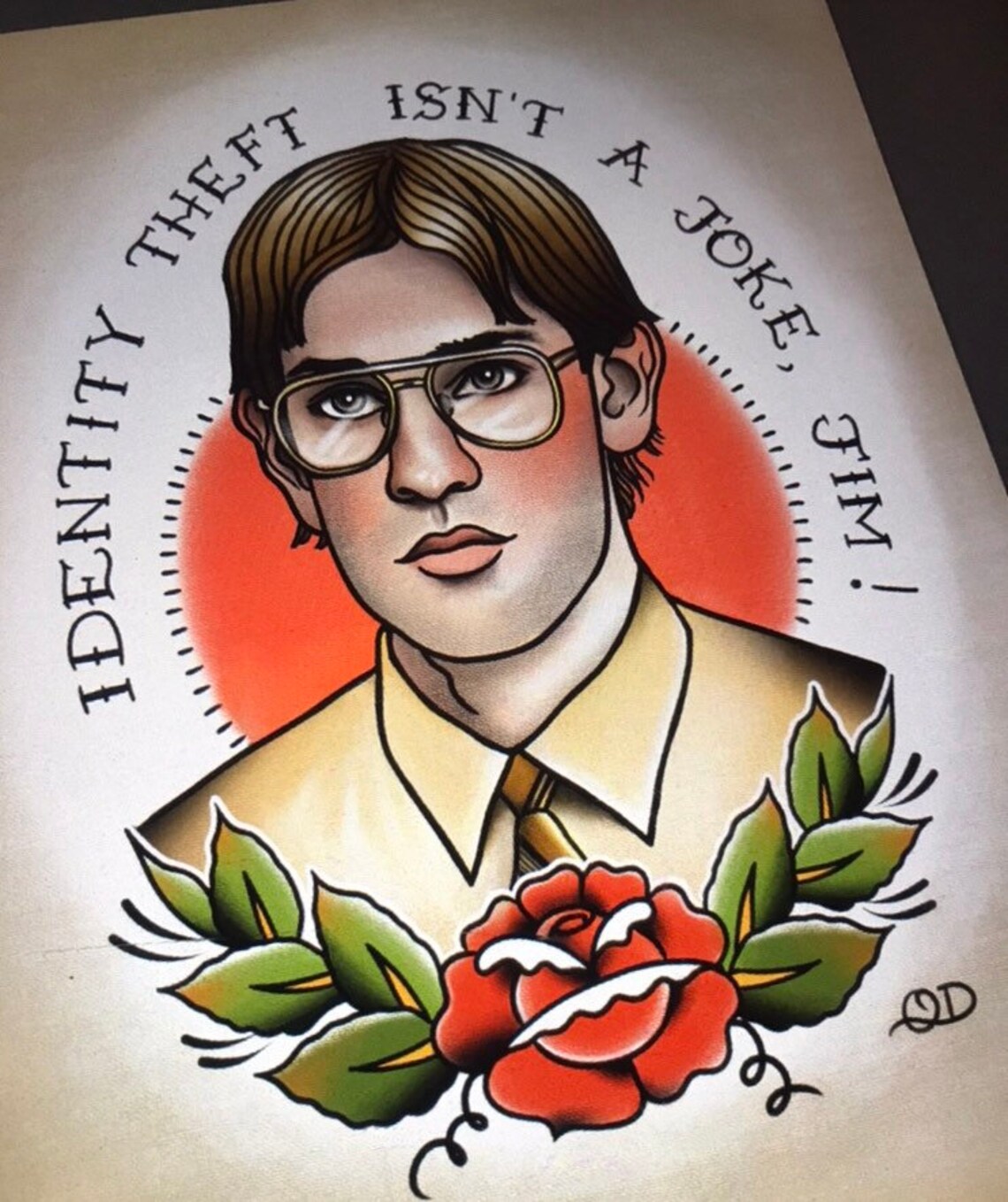 The Office Jim Halpert Tattoo Flash Art Print - Etsy