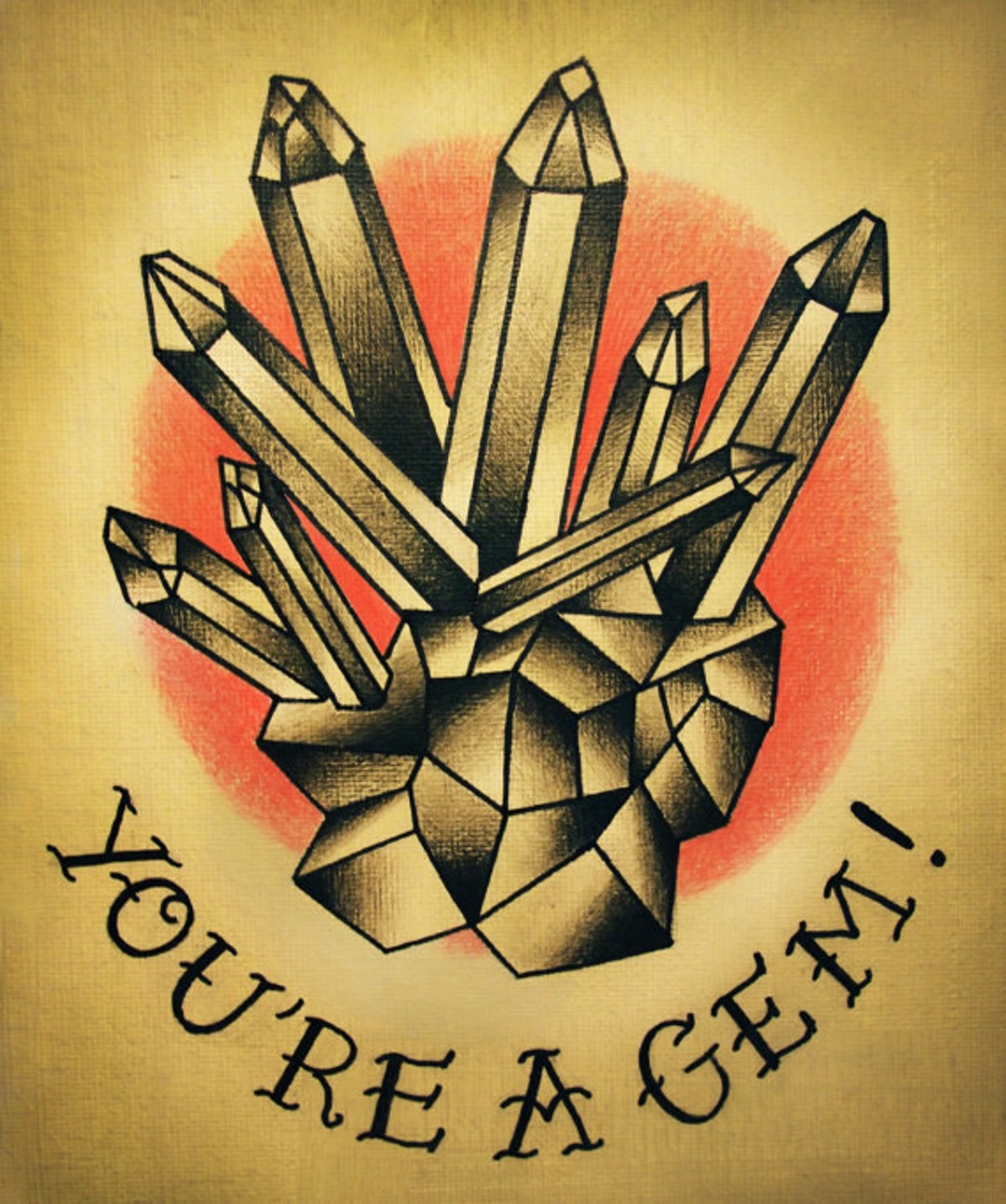 8x10 Tattoo Print You're a Gem - Etsy