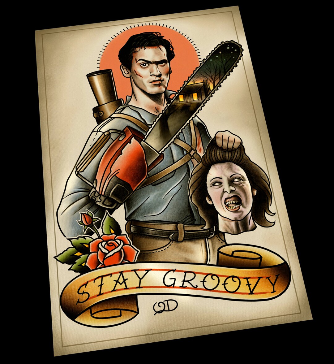 Evil Dead (classic Ash) Tattoo Flash 11x17 - Etsy