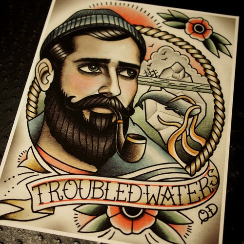 The Ginger Sailor Tattoo Art Print - Etsy Australia