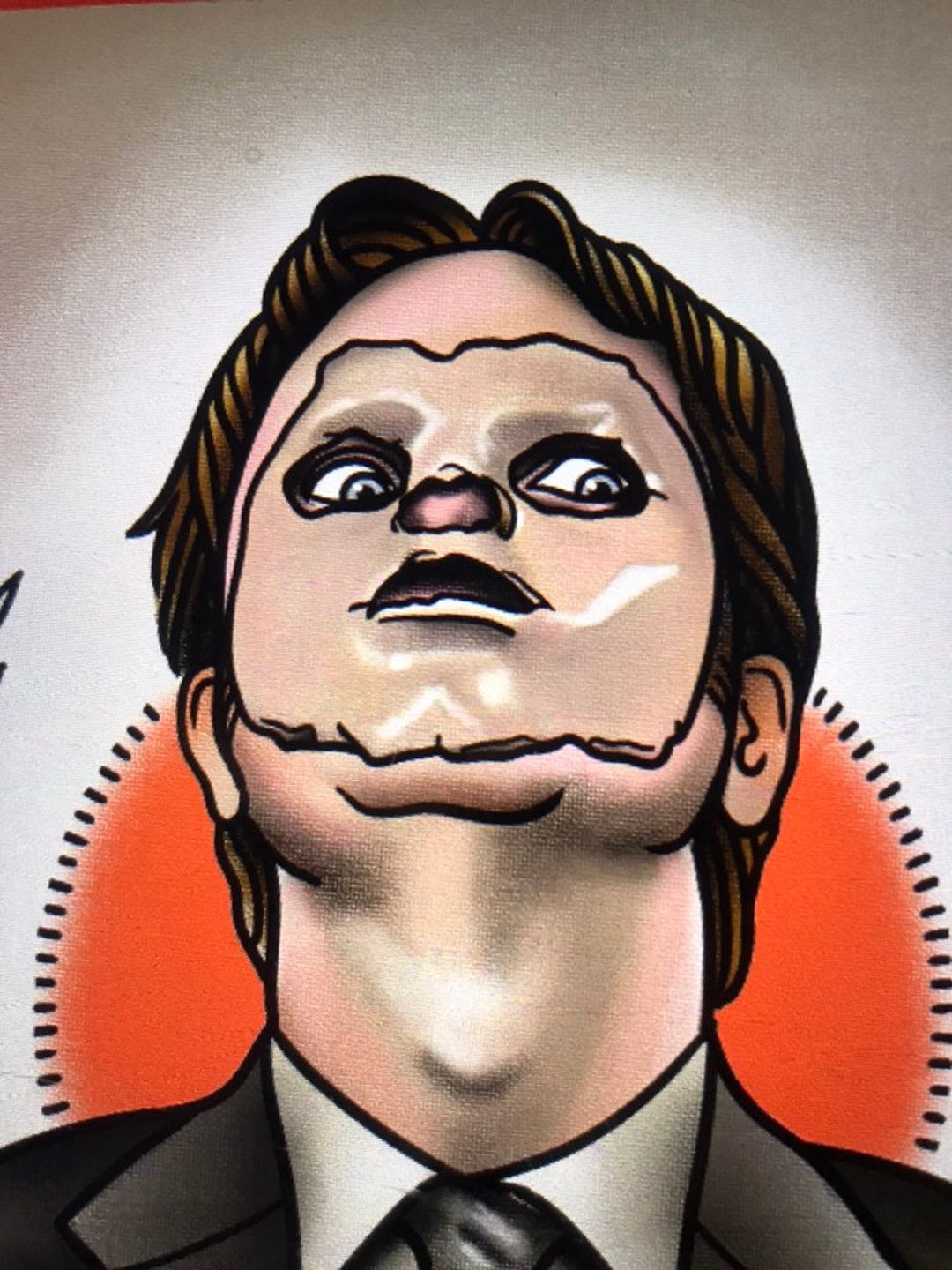 The Office Dwight Schrute mask Tattoo Flash Art Print - Etsy