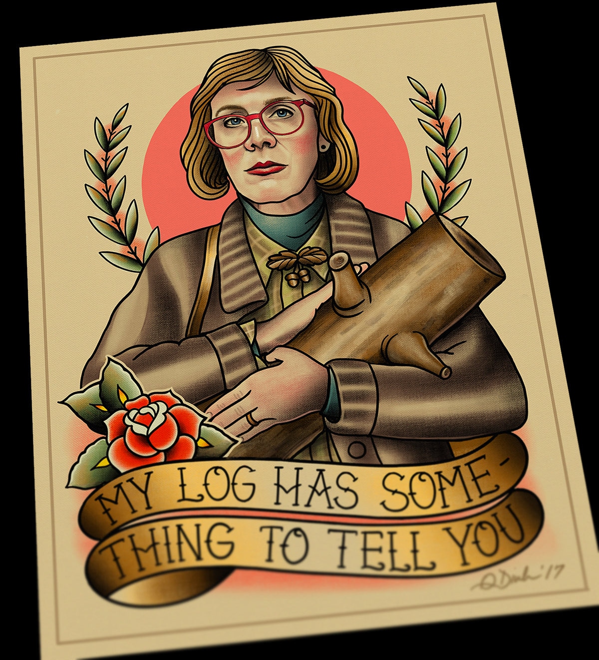Twin Peaks Log Lady Tattoo Flash Art Print - Etsy Canada