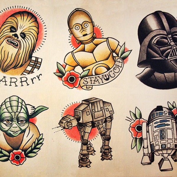 Tattoo Flash Star War - Etsy