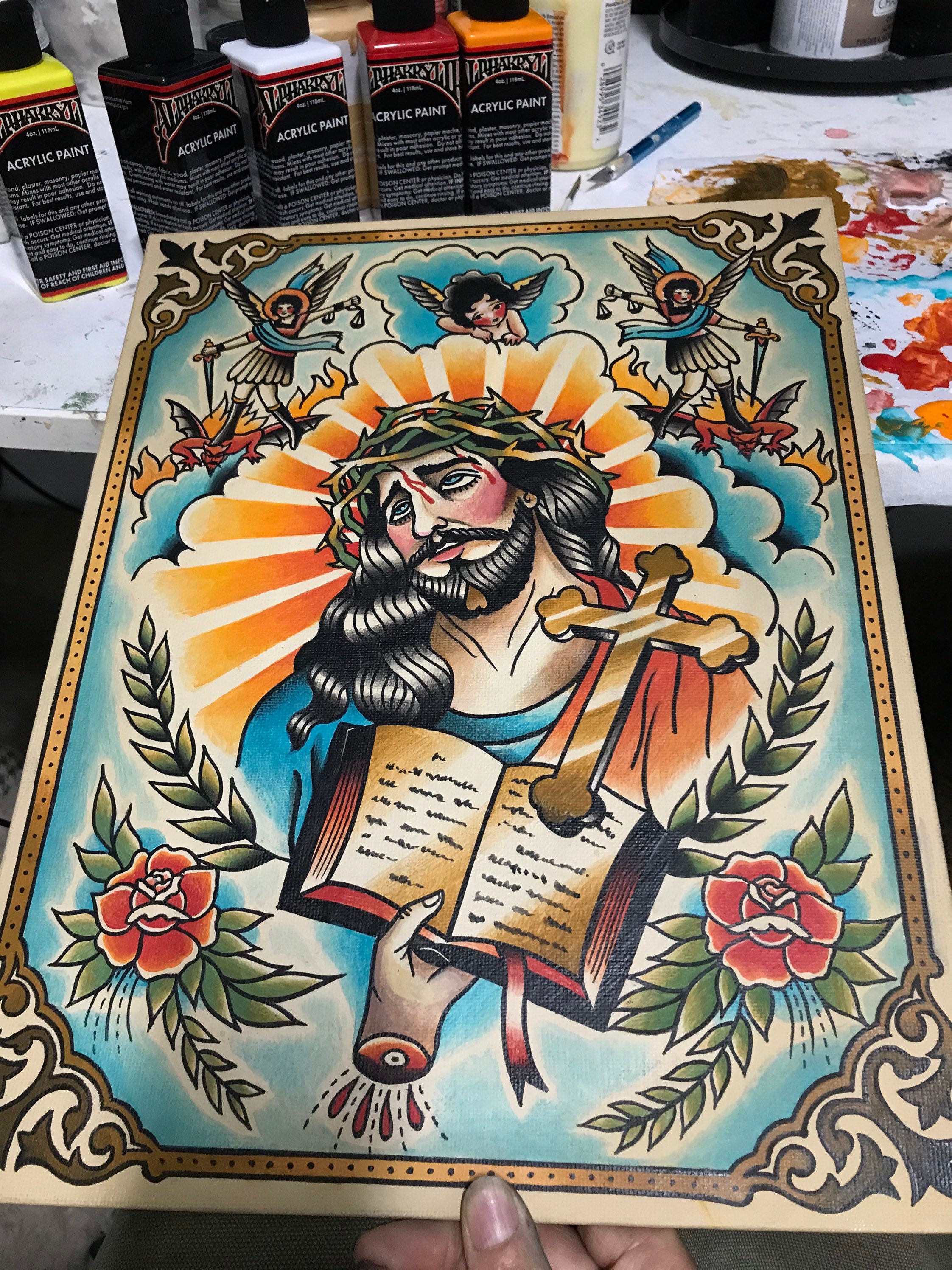 Jesus Tattoo Flash