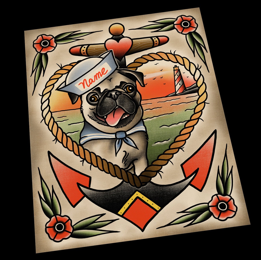 Personalized Pug Portrait - Etsy