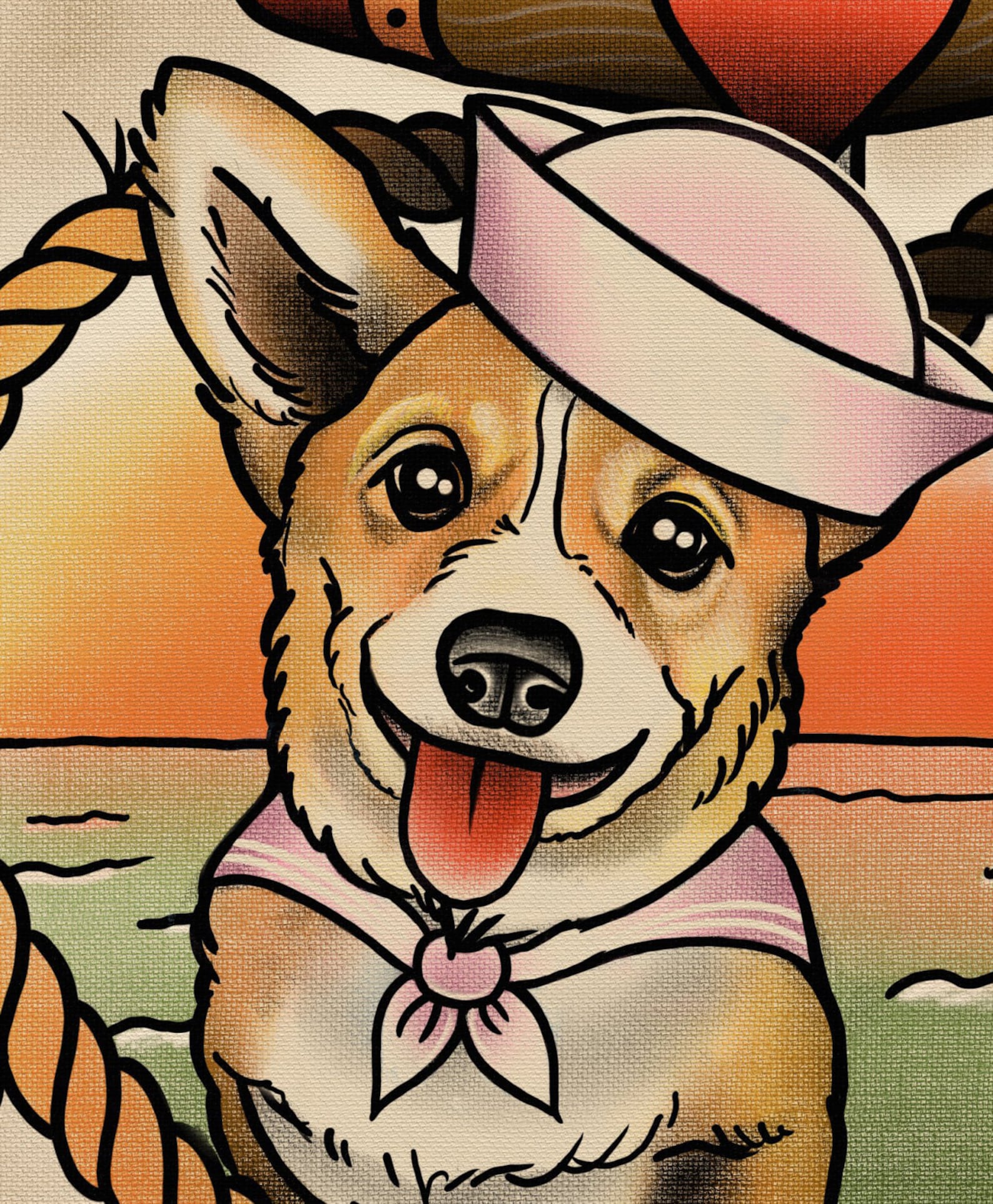 Personalized Corgi Portrait | Etsy